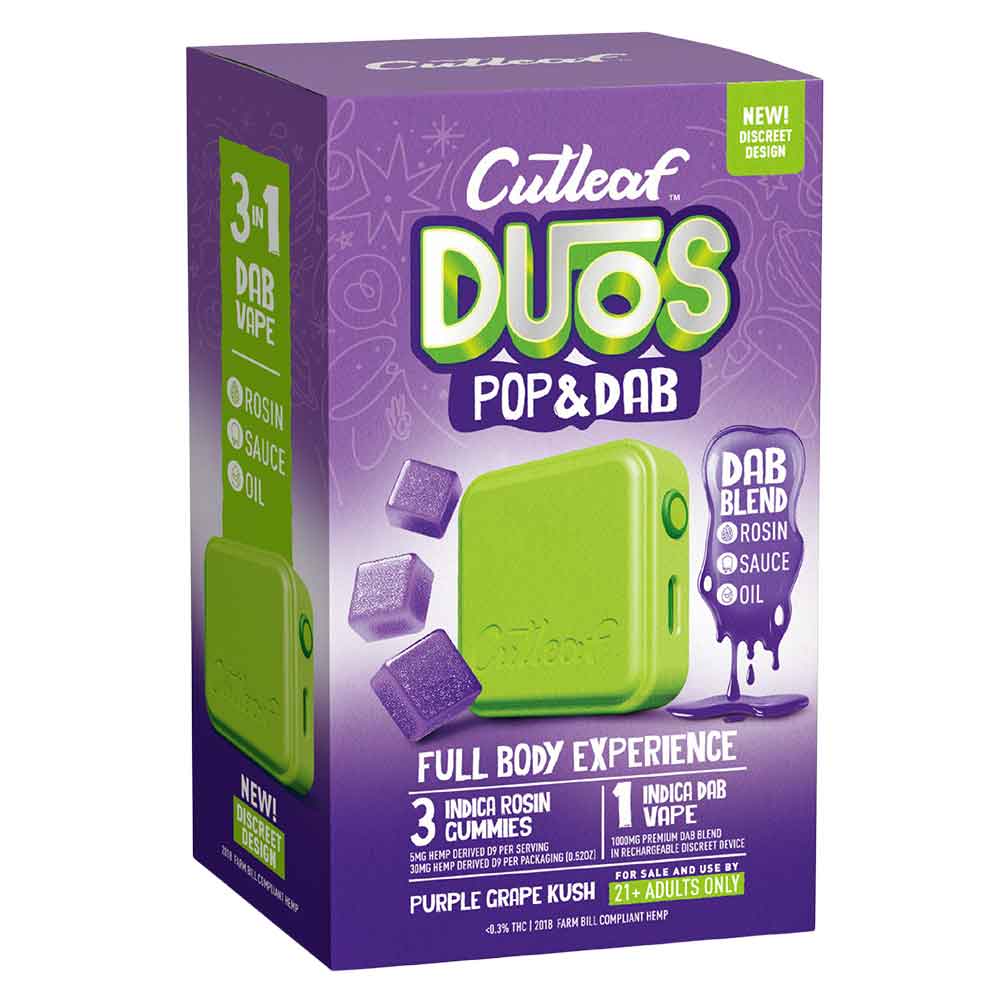 Cutleaf Duos Pop & Dab Three Gummies + Vape (6ct Display)