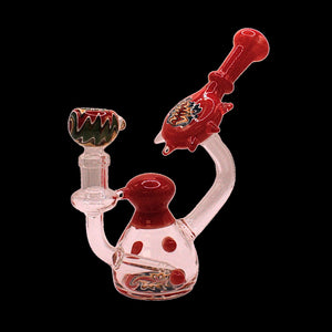 Bold Red Water Pipe w/ Clear Accents – 1CT